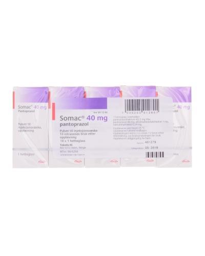 Somac 40 mg pulver til injeksjonsvæske, oppløsning hetteglass 10 stk ...