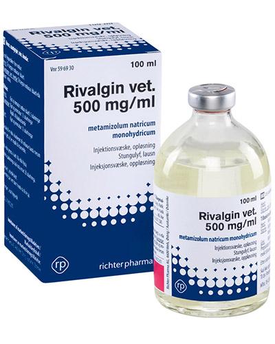 Rivalgin vet 500mg/ml injeksjonsvæske, oppløsning hetteglass 100 ml ...