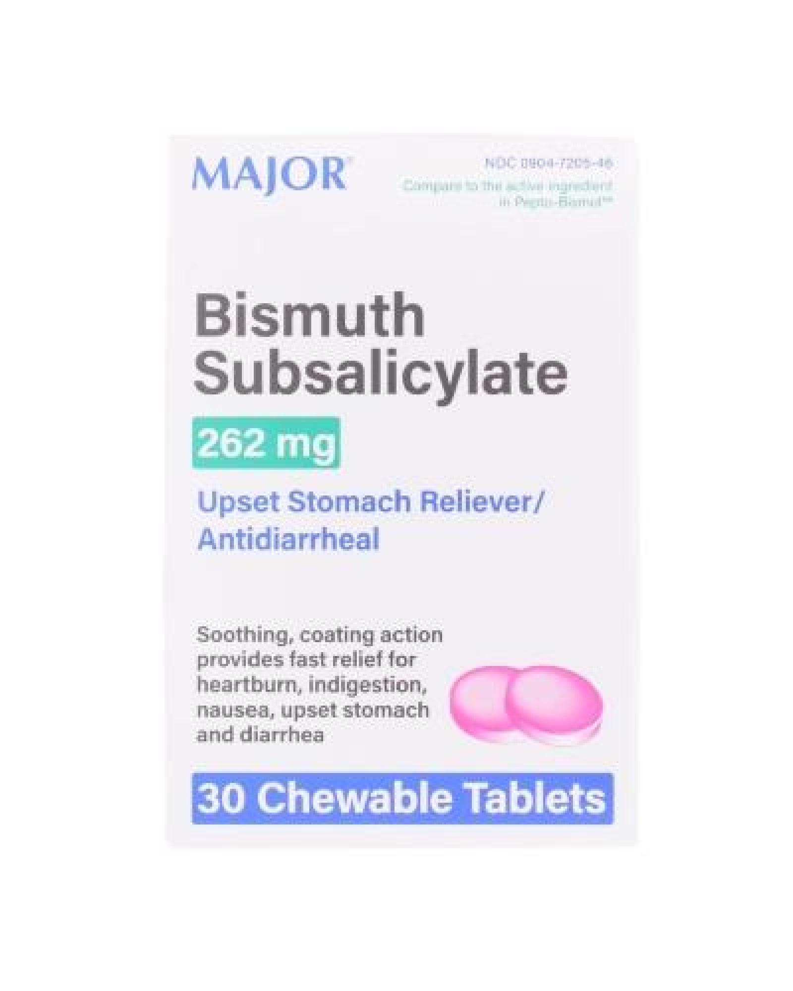 Bismuth Subsalicylate major 262mg tyggetabletter 30 stk - Apotek 1