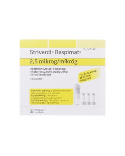 Striverdi Respimat 2,5 ug inhalasjonsvæske 3x60 spray - Apotek 1