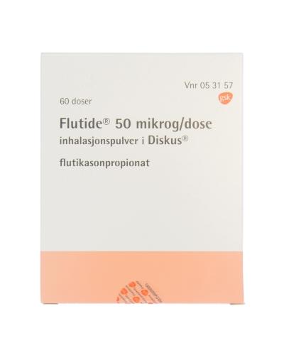Flutide Inhalasjonspulver, dosedispensert 50 mikrog/dose 60 doser ...