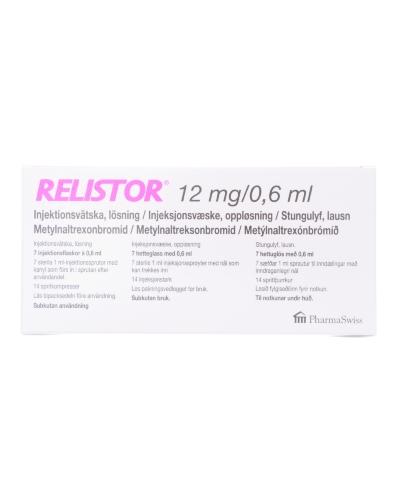 Relistor Injeksjonsvæske, oppløsning 12 mg/0,6 ml 7x0,6 ml - Apotek 1