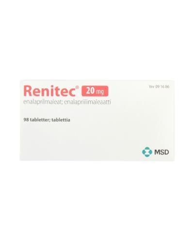 Renitec Tablett 20 mg 98 stk - Apotek 1