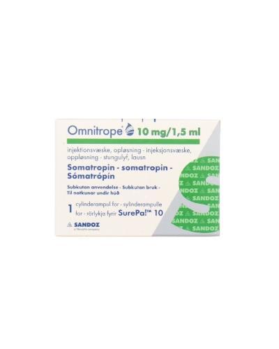 Omnitrope Injeksjonsvæske, oppløsning for SurePal 10 10 mg/1,5 ml 1x1,5 ...