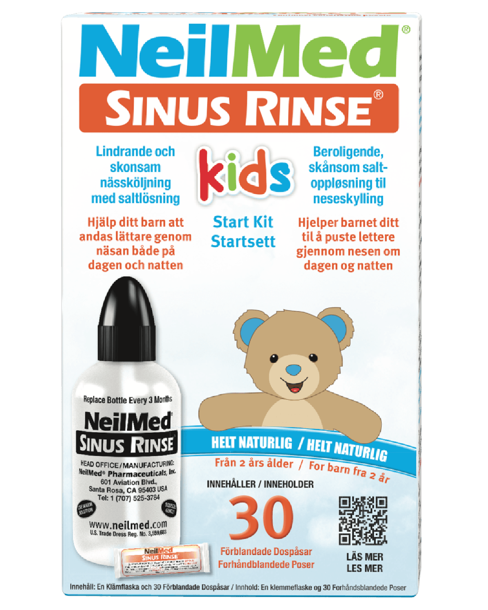 NeilMed Sinus Rinse Kids neseskyller og 30 poser salt 1 sett - Apotek 1