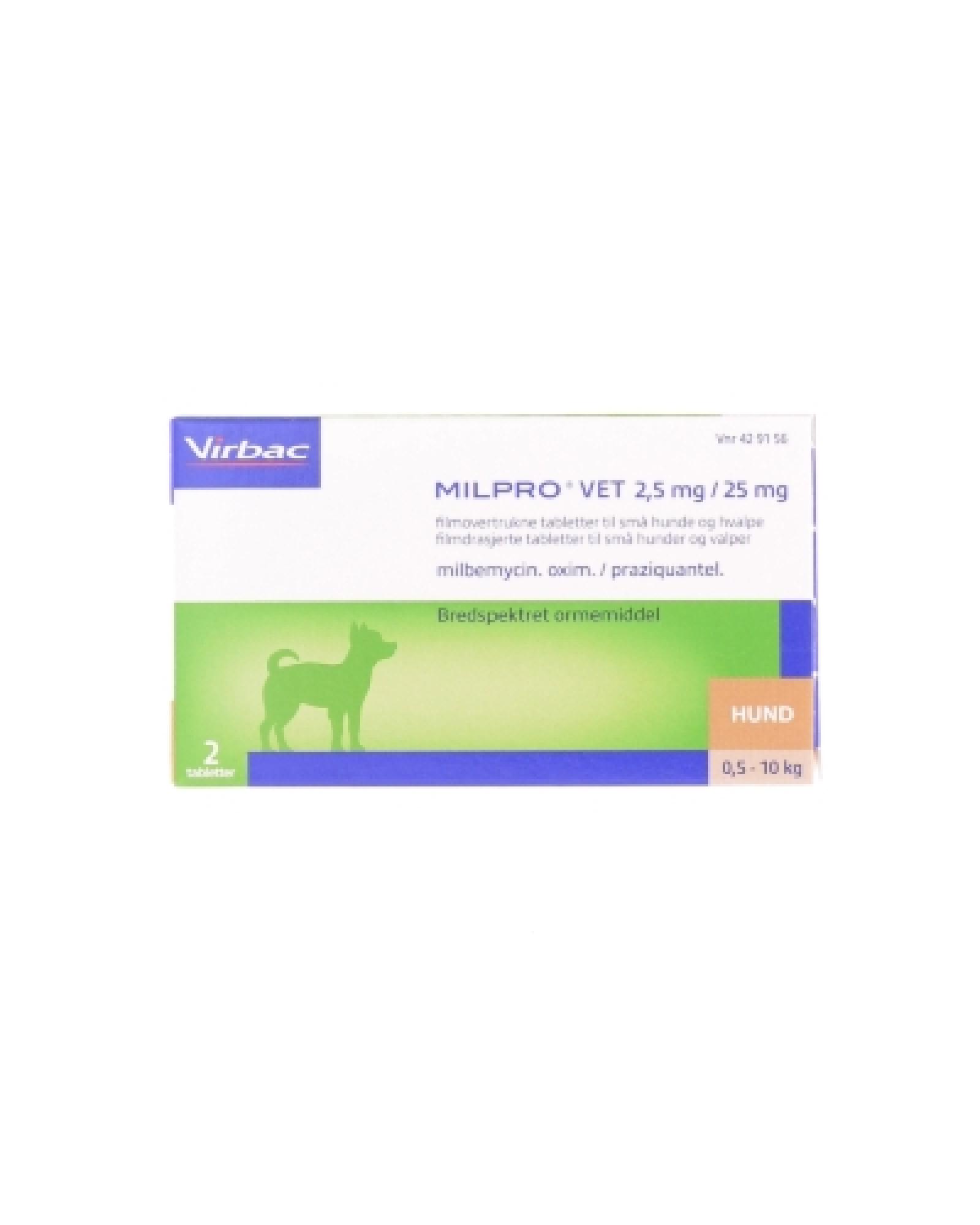 Milpro vet tab 2,5/25mg valp 2 ENPAC - Apotek 1