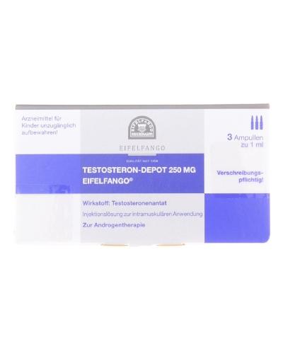 Testosteron-Depot eifelfango 250mg 3x1 ml injeksjon 3x1 mlamp - Apotek 1