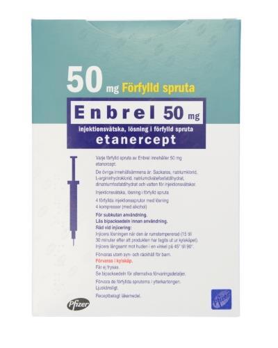 Enbrel 50 mg/sprøyte injeksjonsvæske, oppløsning i ferdigfylt sprøyte ...