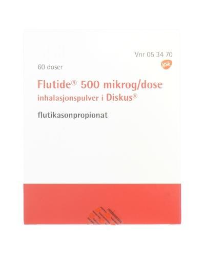 Flutide Inhalasjonspulver, dosedispensert 500 mikrog/dose 60 doser ...