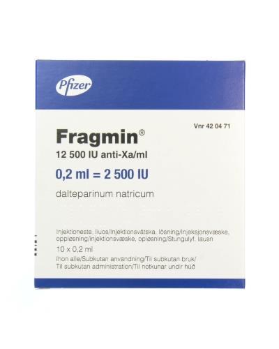 Fragmin 2500 IE anti-Xa/ml injeksjonsvæske, oppløsning 10x0,2 ml - Apotek 1