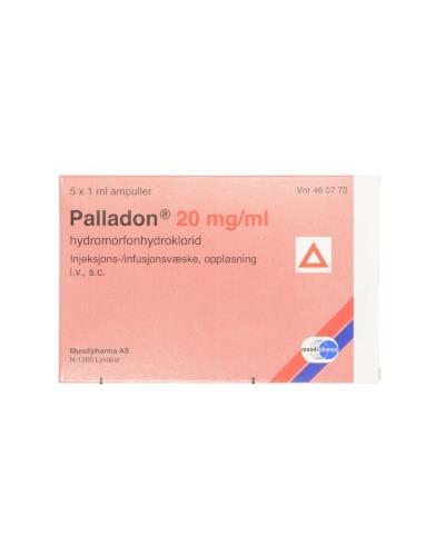 Palladon Injeksjons-/infusjonsvæske, oppløsning 20 mg/ml 5x1ml - Apotek 1