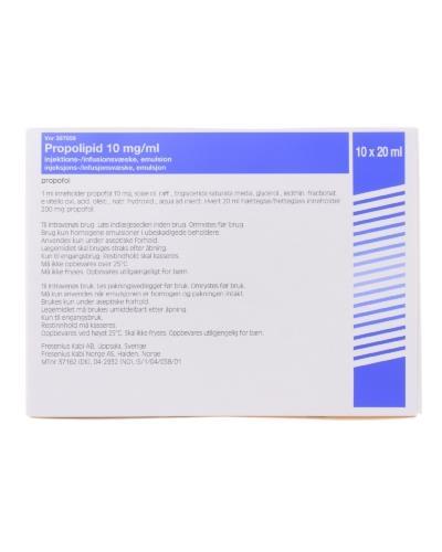 Propolipid 10 mg/ml injeksjons-/infusjonsvæske, emulsjon i hetteglass ...