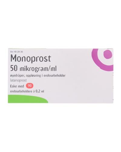 Monoprost Øyedråper, oppløsning 50 mikrog/ml 18x5x0,2 ml - Apotek 1