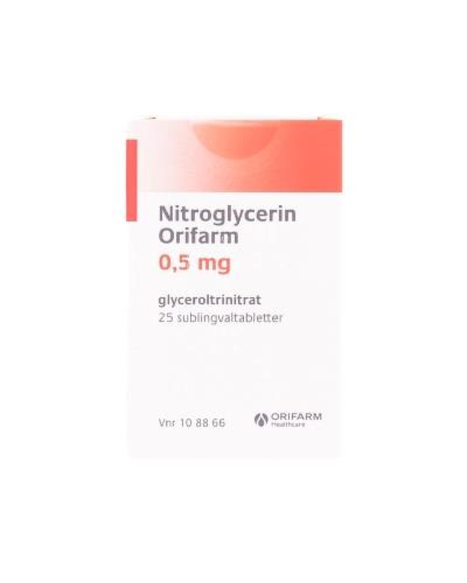 Nitroglycerin ori subltab 0,5 25 STK - Apotek 1