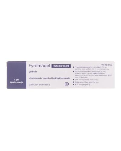 Fyremadel 0,25 mg/0,5 ml injeksjonsvæske, oppløsning i ferdigfylt ...
