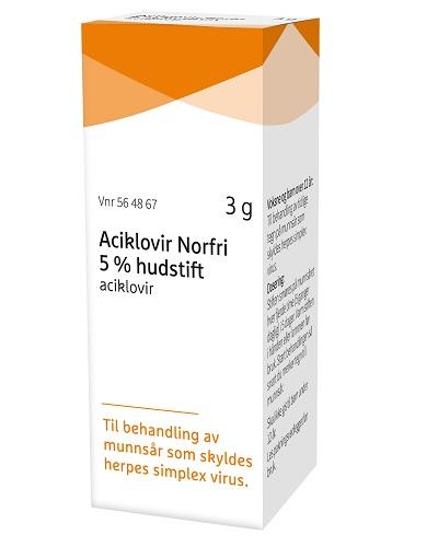 Aciklovir Norfri 5 % hudstift 3 g - Apotek 1