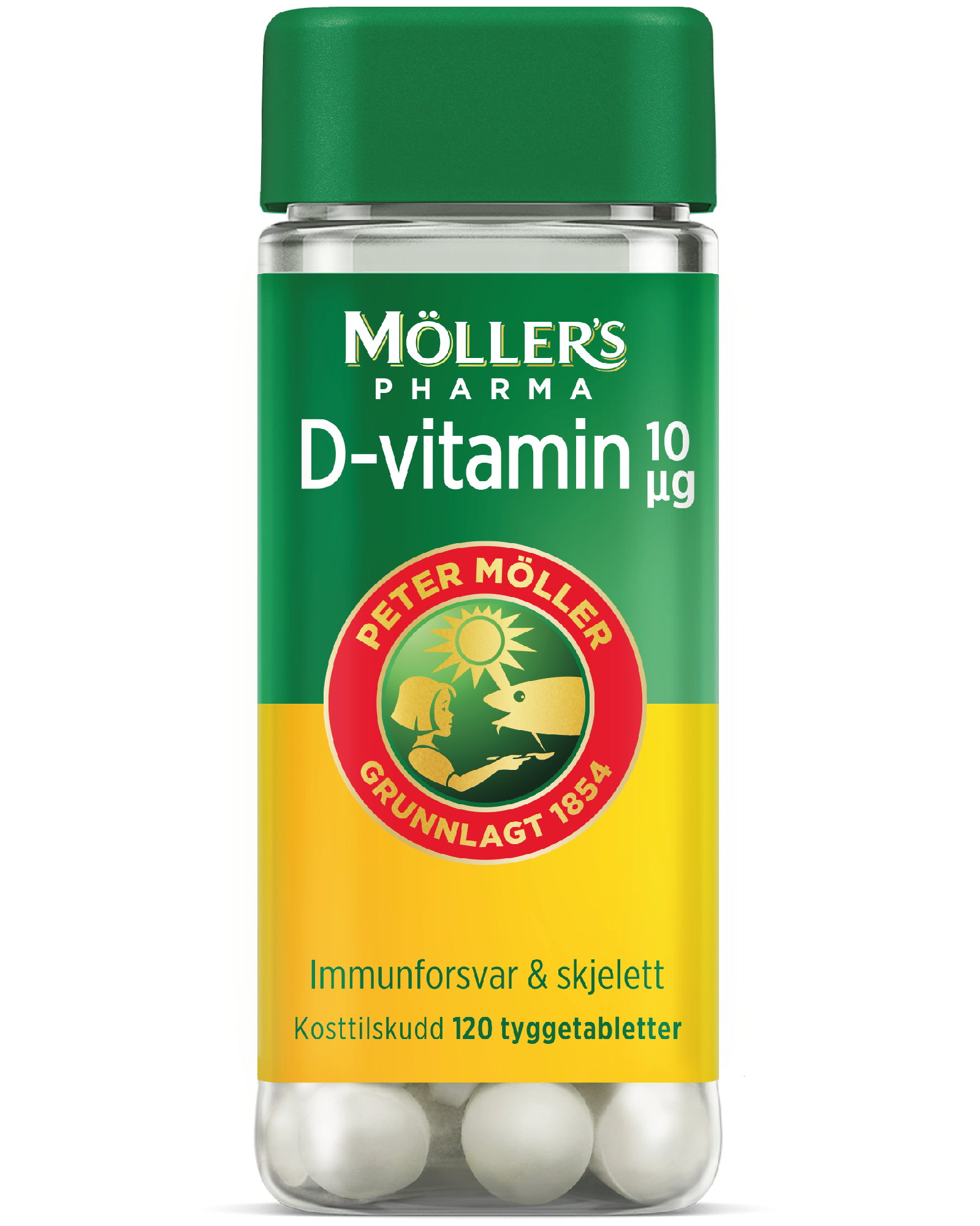 Möller's Pharma D-vitamin 10 mcg tyggetabletter 120 stk - Apotek 1
