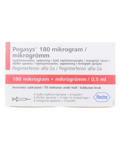 Pegasys Injeksjonsvæske, oppløsning 180 mikrog 4x0,5 ml - Apotek 1