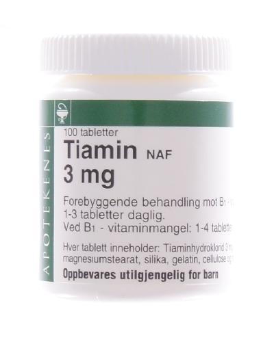 Tiamin NAF 3mg tabletter 100 stk - Apotek 1