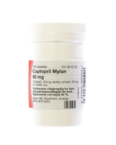 Captopril Mylan Tablett 50 mg 100 stk - Apotek 1