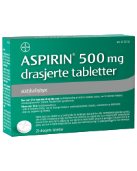 Aspirin 500 mg drasjerte tabletter 20 stk - Apotek 1