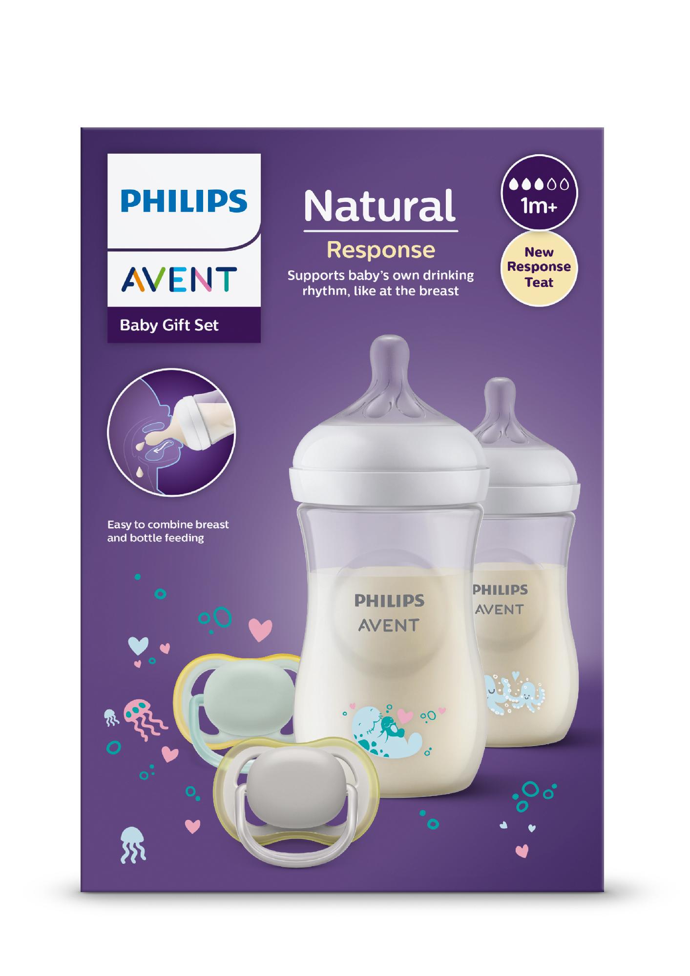 Philips Avent Natural Response gavesett tåteflaske og narresmokk 1sett ...