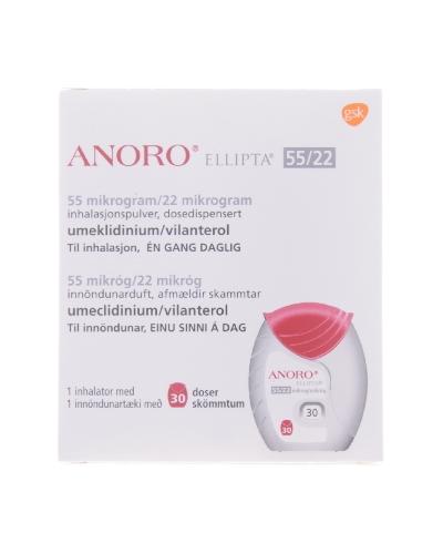Anoro Inhalasjonspulver 55 mikrog/22 mikrog 30 doser - Apotek 1