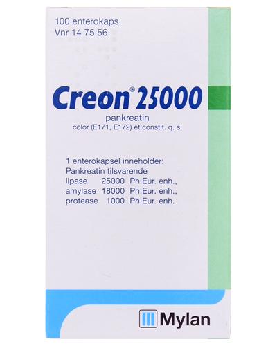 Creon 25000 harde enterokapsler 100 stk - Apotek 1