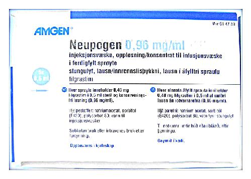 Neupogen Injeksjonsvæske, oppløsning/konsentrat til infusjonsvæske 0,96 ...
