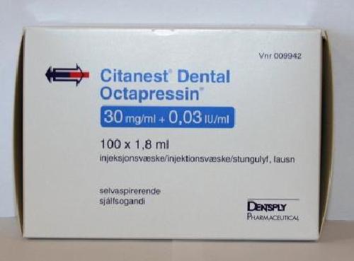 Citanest Dental Octapressin injeksjonsvæske, oppløsning 30 mg/ml/0,03 ...