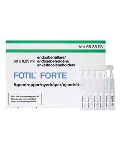 Fotil Forte Øyedråper, oppløsning i endosebeholder 40 mg/5 mg 60x0,25 ...
