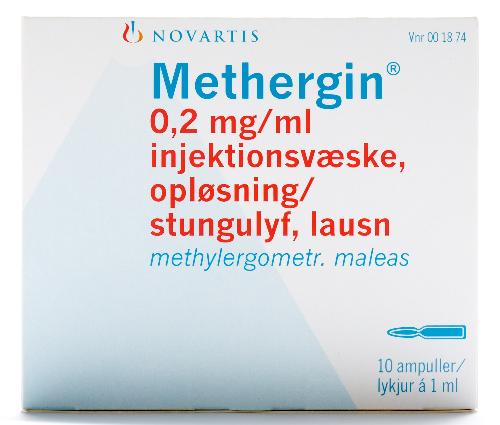Methergin 0,2mg/ml injeksjon 10x1 ml - Apotek 1