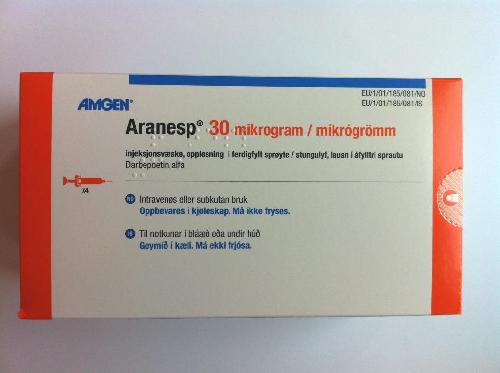 Aranesp Injeksjonsvæske, oppløsning 30 mikrog 4x0,3 ml - Apotek 1