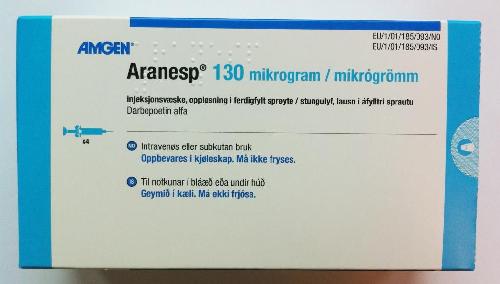Aranesp Injeksjonsvæske, oppløsning 130 mikrog 4x0,65 ml - Apotek 1