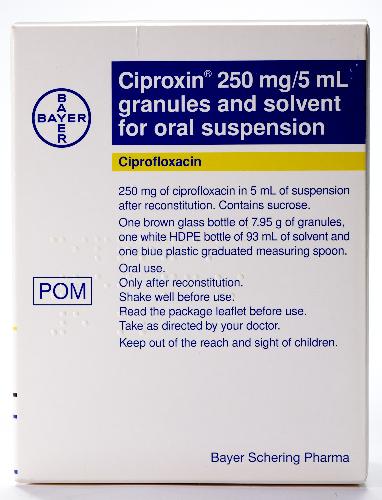 Ciproxin 50mg/ml granulat til mikstur 100 ml - Apotek 1