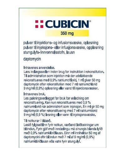 Cubicin Pulver til injeksjons-/infusjonsvæske, oppløsning 500 mg 1 stk ...